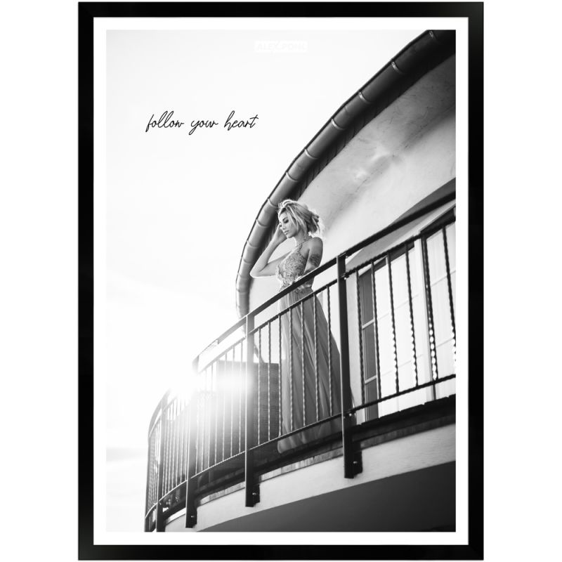 Follow your heart by Alex Pohl | Poster mit Holzrahmen 50x70 cm